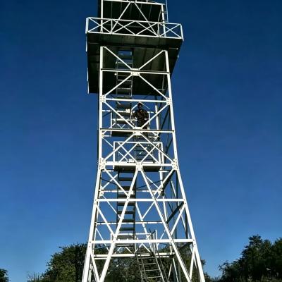 China Steel Structure Tourist Tower Guard House Platform Observation Tower Angle Lattice Steel Watchtower 10-80m for sale