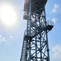 China Steel Structure Tourist Tower Guard House Platform Observation Tower Angle Lattice Steel Watchtower 10-80m for sale