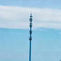 China Single Tube Monopole Communication Tower Custom Wall Thickness Galvanized Steel 5G Antenna Support Monopole Tower for sale