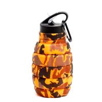 China 580ML Foldable Silicone Water Bottle Camouflage Color Odorless for sale