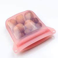 China Fruits Nontoxic Silicone Resealable Bags , A Style 200ML Silicone Reusable Food Pouch for sale