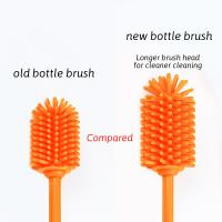 China Orange 4cm Silicone Water Bottle Brush Multiscene For Cleaning for sale
