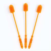 China Orange 4cm Silicone Water Bottle Brush Multiscene For Cleaning for sale
