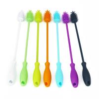 China 24cm Sharp Head Silicone Bottle Brush Reusable Multicolor Dishwasher Safe for sale