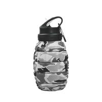 China Camouflage Silicone Water Bottle Collapsible Leakproof With Plastic Neck for sale