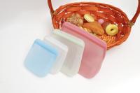 China Nontoxic Lunch Silicone Food Bag Microwavable 500ml B Style Multicolor for sale