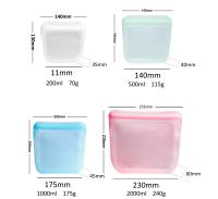 China FDA Reusable Silicone Freezer Bags , Square Silicone Storage Pouches 1000ml B Style for sale