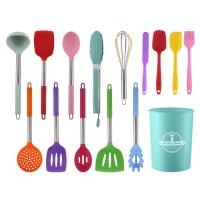 China Lightweight Silicone Kitchen Utensils 15pcs In 1set Stainless Steel Durable for sale