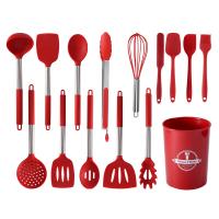 China Lightweight Silicone Kitchen Utensils 15pcs In 1set Stainless Steel Durable for sale
