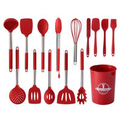 China Lightweight Silicone Kitchen Utensils 15pcs In 1set Stainless Steel Durable for sale