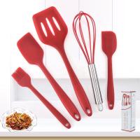 China Heatproof Silicone Kitchen Utensils 5pcs In 1set Non Stick For Cooking for sale