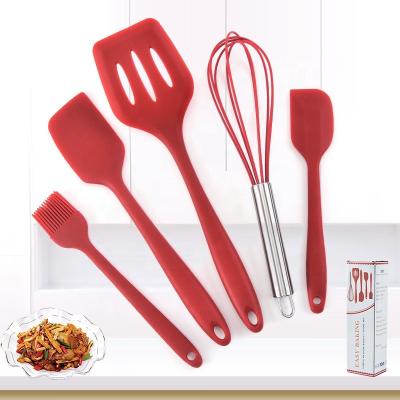 China Heatproof Silicone Kitchen Utensils 5pcs In 1set Non Stick For Cooking for sale