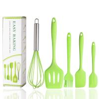 China Heatproof Silicone Kitchen Utensils 5pcs In 1set Non Stick For Cooking for sale