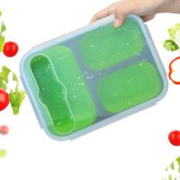 China Rectangular Silicone Snack Box , Durable Collapsible Food Storage Container for sale