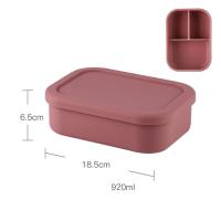 China Sandwich Silicone Bento Boxes Tasteless Portable 3 Compartment for sale