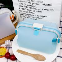 China Non Toxic Silicone Lunch Container Storage Bag Portable Leak Proof With Handle for sale