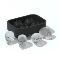China 3D 6 Hole Skull Ice Cube Mold , BPA Free Skeleton Ice Cube Tray for sale