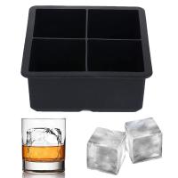China 4 Holes Large Ice Cube Tray Tasteless Non Stick Microwave Safe for sale