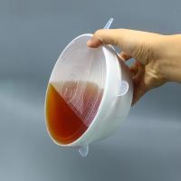 China Leakproof Stretchable Silicone Food Covers Reusable Transparent for sale