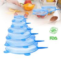 China Leakproof Stretchable Silicone Food Covers Reusable Transparent for sale