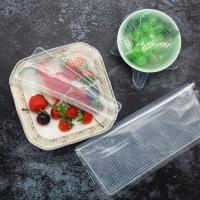 China Reusable Silicone Stretch Lids Wrap Seal Cover Transparent Flexible for sale