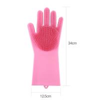 China Multicolor Silicone Dish Washing Glove , Nontoxic Scrubbing Gloves For Cleaning for sale