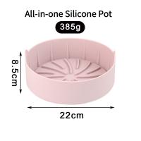 China Heatproof Kitchen Baking Tool Practical , Round Silicone Air Fryer Pot for sale
