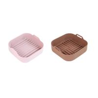 China Square 8 Inch Air Fryer Silicone Trays BPA Free Reusable Washable for sale
