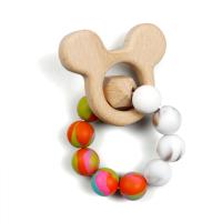 China Soothing Silicone Baby Teether Animal Rattle Portable Nontoxic for sale