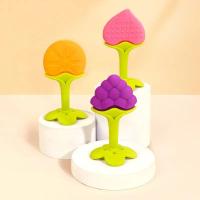 China Flexible Soft Fruit Shape Silicone Teether Toy Portable Washable for sale