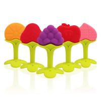 China Flexible Soft Fruit Shape Silicone Teether Toy Portable Washable for sale