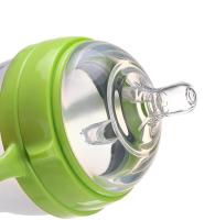 China 250ml Silicone Nipple Bottle , BPA Free Anti Colic Feeding Bottle With Cover for sale