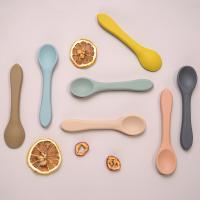 China Practical Baby Feeding Tools Tasteless , Heatproof Silicone Fork And Spoon Set for sale
