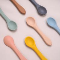 China Practical Baby Feeding Tools Tasteless , Heatproof Silicone Fork And Spoon Set for sale