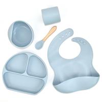 China Durable Weaning Silicone Feeding Set 5pcs In 1 Set Reusable Harmless for sale