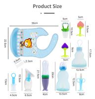 China FDA Odorless Baby Bottle Spoon Feeder , Heat Resistant Silicone Suction Weaning Set for sale