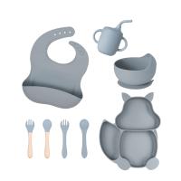 China Reusable Silicone Baby Feeding Set Tasteless , BPA Free Weaning Silicone Set 8 Pcs for sale
