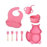 China Reusable Silicone Baby Feeding Set Tasteless , BPA Free Weaning Silicone Set 8 Pcs for sale
