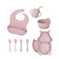 China Reusable Silicone Baby Feeding Set Tasteless , BPA Free Weaning Silicone Set 8 Pcs for sale