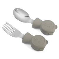 China Durable Harmless Baby Fork And Spoon Set , Lightweight Baby Training Spoon And Fork for sale