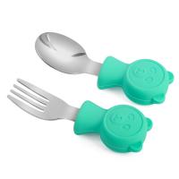 China Durable Harmless Baby Fork And Spoon Set , Lightweight Baby Training Spoon And Fork for sale