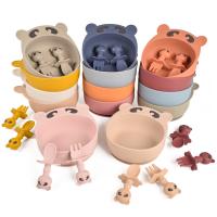 China Heatproof Baby Feeding Tools Reusable , Practical Silicone Bowl And Spoon for sale