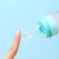 China Reusable Baby Bottle Spoon Nontoxic , Multipurpose Squeezy Silicone Food Feeder for sale