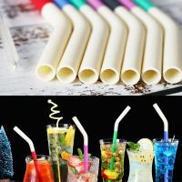 China Straight Nontoxic Silicone Bendy Straws , Heat Resistant Soft Reusable Straws for sale