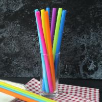 China Non Toxic Long Reusable Silicone Straw Collapsible BPA Free for sale