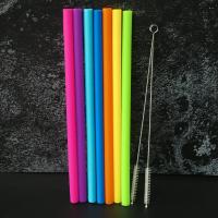 China Non Toxic Long Reusable Silicone Straw Collapsible BPA Free for sale