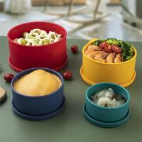China BPA Free Food Silicone Lunch Container Non Plastic Round Shape for sale