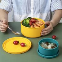 China BPA Free Food Silicone Lunch Container Non Plastic Round Shape for sale