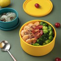 China BPA Free Food Silicone Lunch Container Non Plastic Round Shape for sale