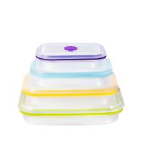 China Heatproof Tiffin Silicone Collapsible Lunch Box Multiscene Lightweight for sale